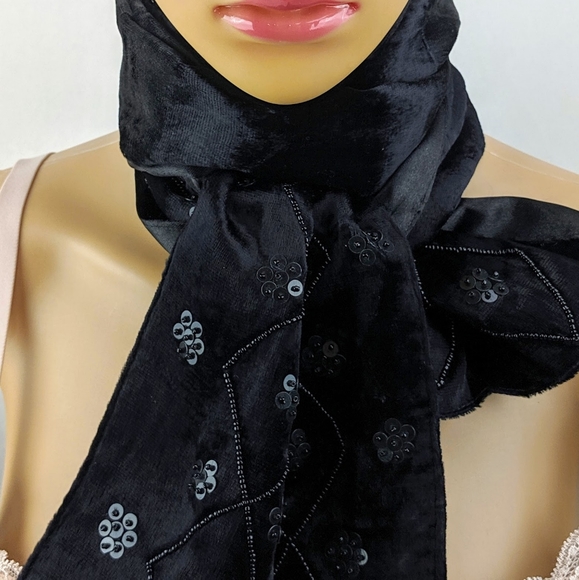 Banjara | Accessories | Banjara Scarf Black Beading With Sequins | Poshmark